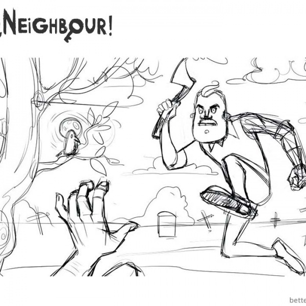 Hello Neighbor Coloring Pages - Free Printable Coloring Pages