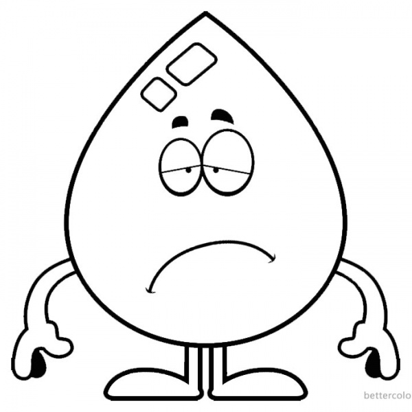 Raindrop Coloring Pages Scared Cartoon Water Drop - Free Printable ...