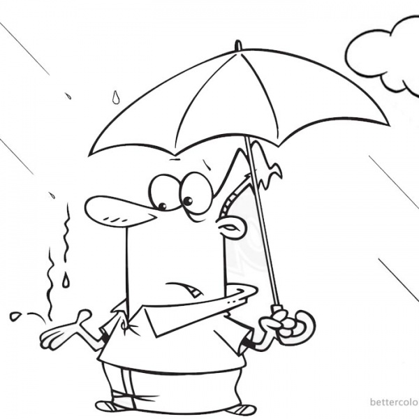 Raindrop Coloring Pages A Duck in the Rain - Free Printable Coloring Pages