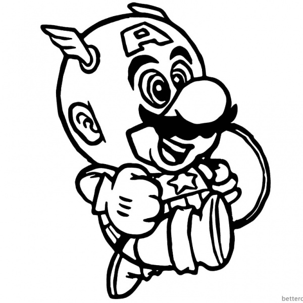 Super Mario Odyssey Coloring Pages Life Up Heart - Free Printable ...