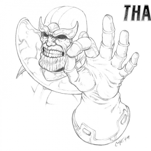Thanos Infinity Gauntlet Coloring Pages Drawing by George Perez - Free ...