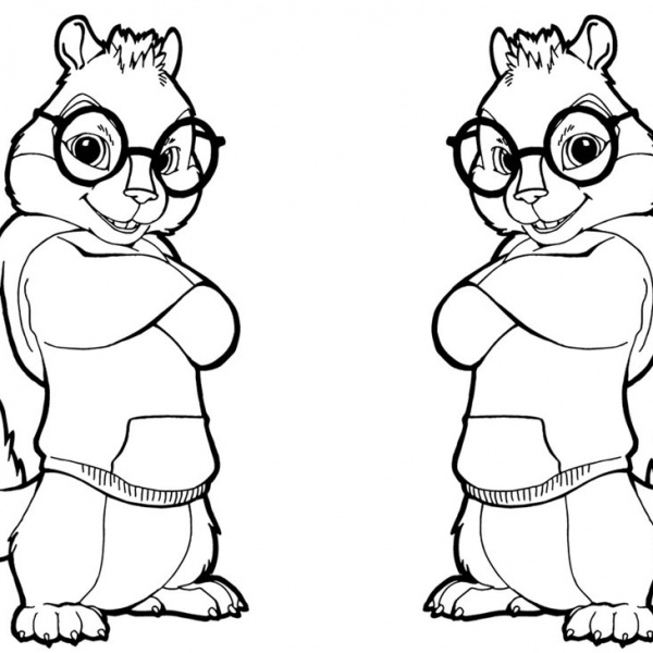 Alvin And The Chipmunks Coloring Pages Boys Outline Drawing - Free ...