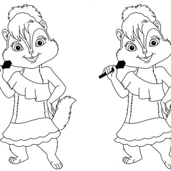 Alvin and The Chipmunks Coloring Pages Line Drawing - Free Printable ...