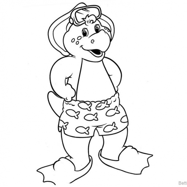 Barney Coloring Pages Drive A Train - Free Printable Coloring Pages