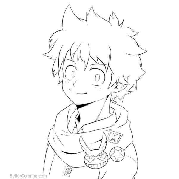 Boku No Hero Academia Coloring Pages Izuku Deku Midoriya by drmoore ...