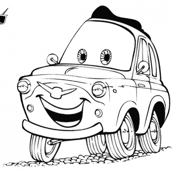 Cars Pixar Coloring Pages Doc Hudson Line Drawing - Free Printable ...