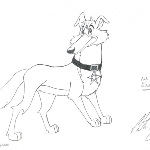 All Dogs go to Heaven Coloring Pages Charlie B Barkin - Free Printable ...