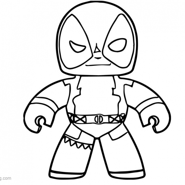 Marvel Chibi Deadpool Coloring Pages with A Bag - Free Printable ...