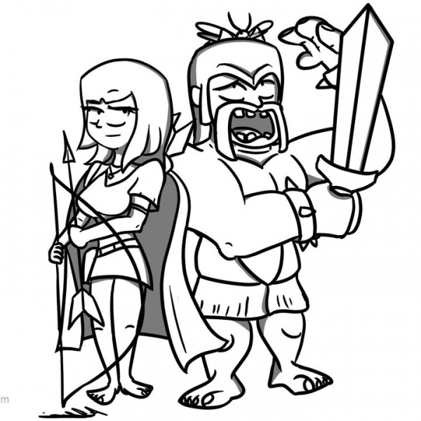 Clash Royale Coloring Pages Line Drawing - Free Printable Coloring Pages