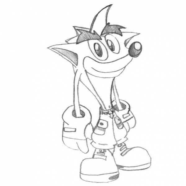 Crunch from Crash Bandicoot Coloring Pages - Free Printable Coloring Pages