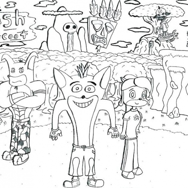 Crash Bandicoot Coloring Pages - Free Printable Coloring Pages
