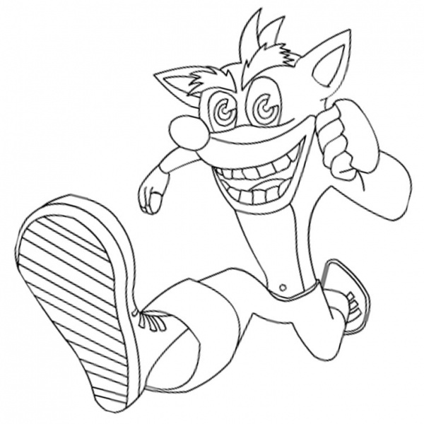 Crash Bandicoot Coloring Pages Outline Drawing - Free Printable ... Crash Bandicoot Coloring Pages Outline Drawing - Free Printable ...