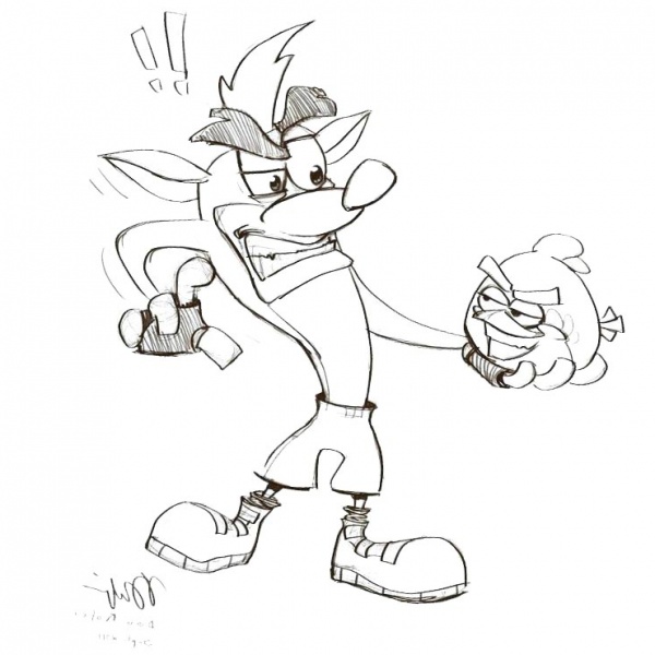 Coco from Crash Bandicoot Coloring Pages Lineart - Free Printable ...