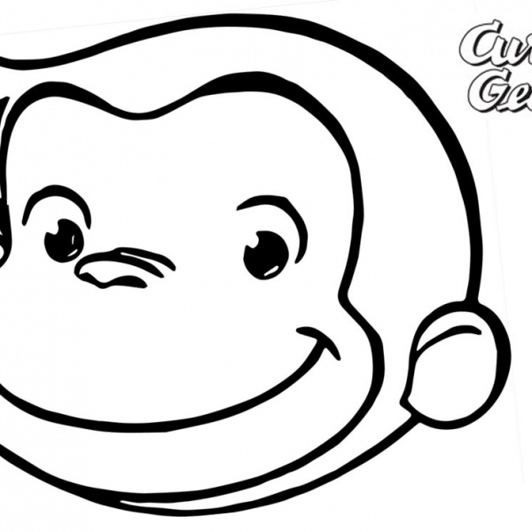 Curious George Coloring Pages Simple Face Drawing - Free Printable ...