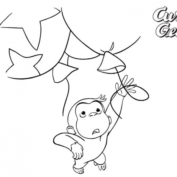 Curious George Coloring Pages Find a Flower - Free Printable Coloring Pages