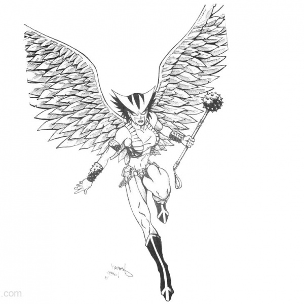 Hawkgirl Coloring Pages DC Characters by soefara - Free Printable ...