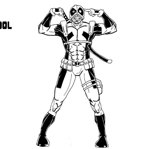 Deadpool Coloring Pages Jumping Fight - Free Printable Coloring Pages