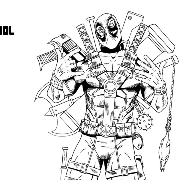Deadpool Coloring Pages from Marvel Comics - Free Printable Coloring Pages