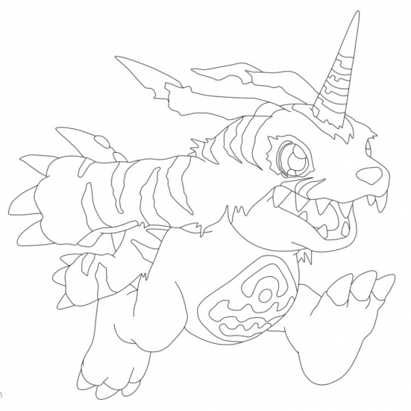 Digimon Coloring Pages Metalgreymon Line Drawing by cutejana17 - Free ...