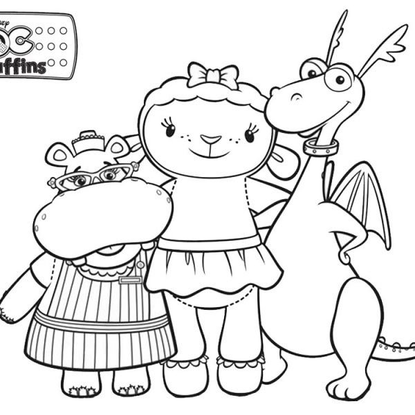 Stuffy and Lambie from Doc McStuffins Coloring Pages - Free Printable ...