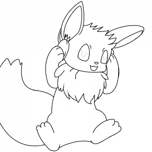 Eevee And Pikachu Coloring Pages