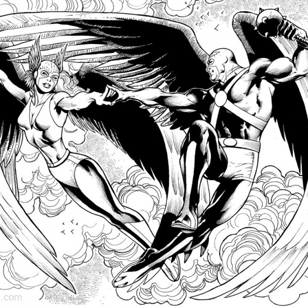 Hawkgirl Coloring Pages DC Characters by soefara - Free Printable ...