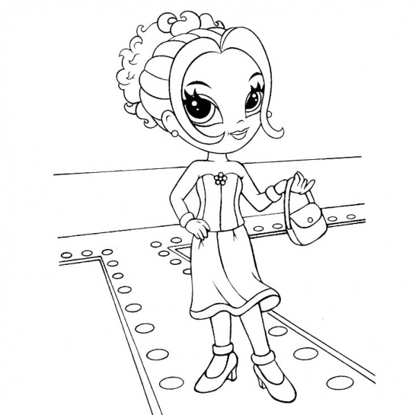 Cute Lisa Frank Cat Coloring Page
