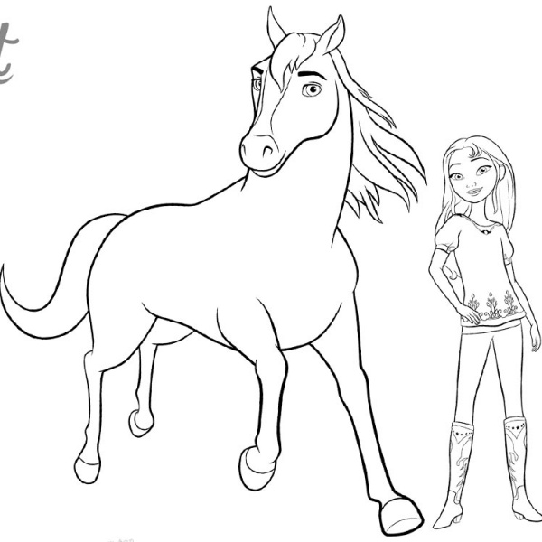 Spirit Riding Free Coloring Pages Pru and Chica Linda - Free Printable ...