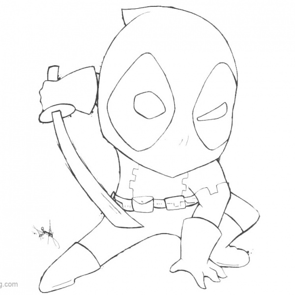 Chibi Deadpool Coloring Pages - Free Printable Coloring Pages