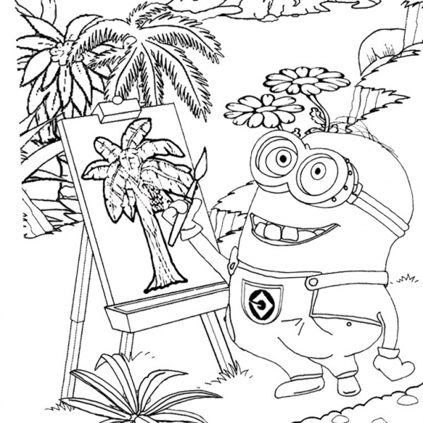 Minion Dave Coloring Pages - Free Printable Coloring Pages