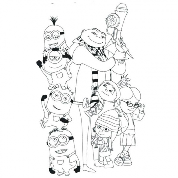 Chibi Minion Coloring Pages Line Drawing - Free Printable Coloring Pages