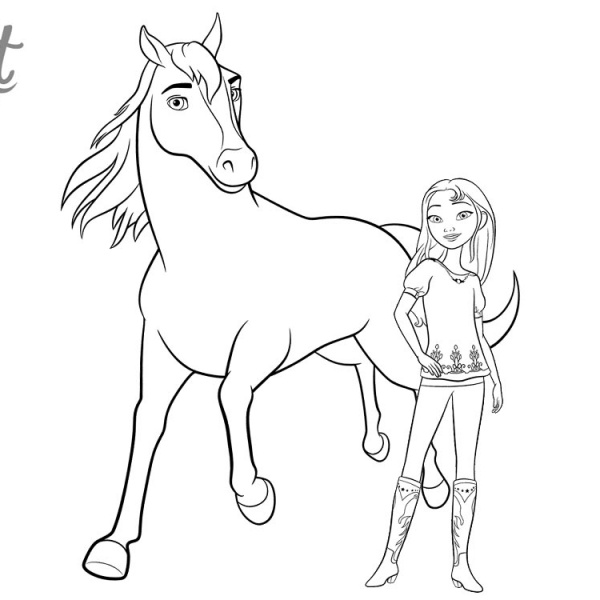Spirit Riding Free Coloring Pages Lucky and Spirit - Free Printable ...