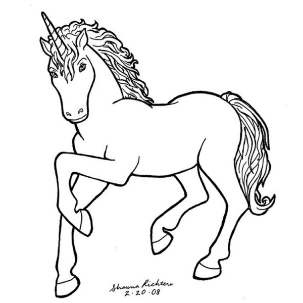 Two Unicorns Coloring Pages with Rainbow - Free Printable Coloring Pages