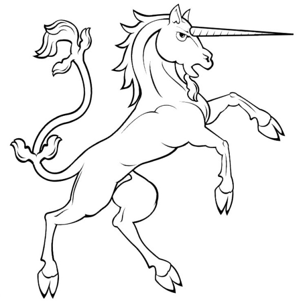 Two Unicorns Coloring Pages with Rainbow - Free Printable Coloring Pages