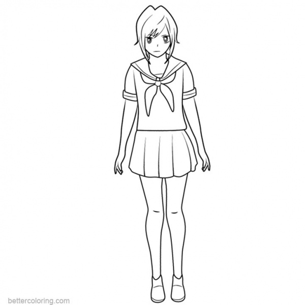 Yandere Simulator Coloring Pages - Free Printable Coloring Pages