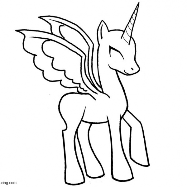 Alicorn Coloring Pages Line Art by Sada Chan - Free Printable Coloring ...