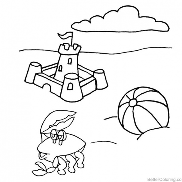 Beach Ball Coloring Pages Kids Playing in the Water - Free Printable ...