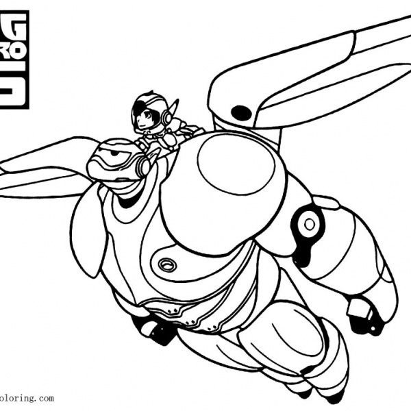 Hiro and Baymax from Big Hero 6 Coloring Pages - Free Printable ...