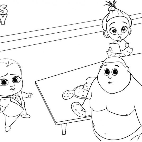 Boss Baby Coloring Pages with Parents - Free Printable Coloring Pages