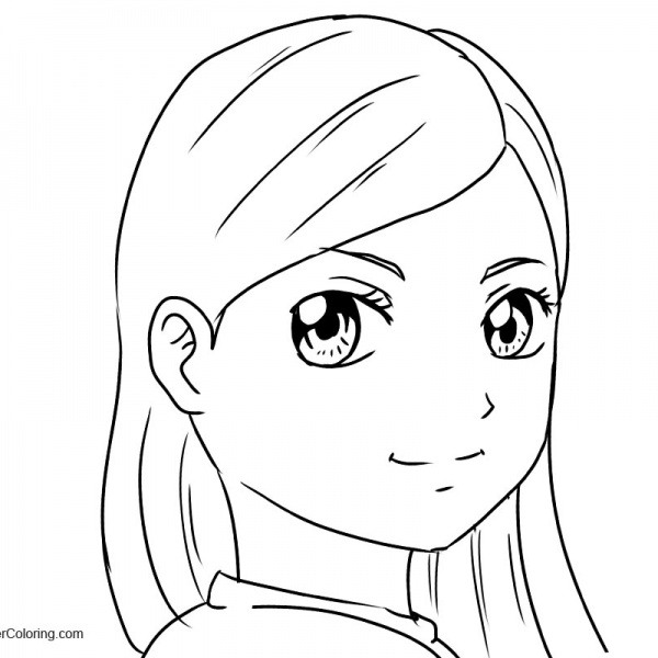 Girly Coloring Pages with Flower on Head - Free Printable Coloring Pages