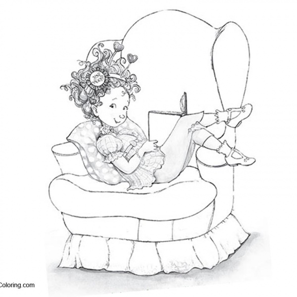 Fancy Nancy Coloring Pages with Dog - Free Printable Coloring Pages