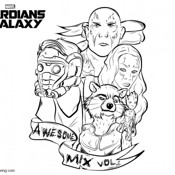 Chibi Groot from Guardians of the Galaxy Coloring Pages - Free ...