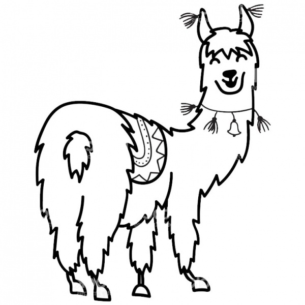 Llama Coloring Pages Smiling - Free Printable Coloring Pages