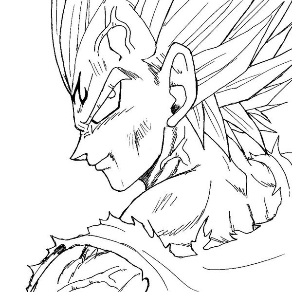 Vegeta Super Saiyan Coloring Pages Blue 3 Line Art by brusselthesaiyan ...
