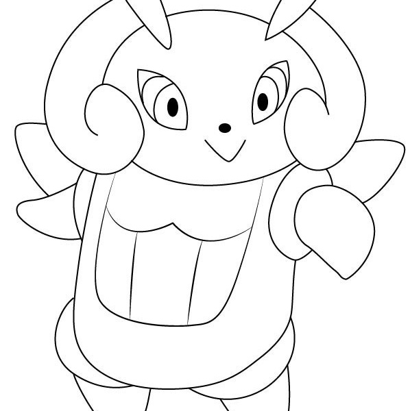 Pokemon Coloring Bunnelby Sketch Coloring Page