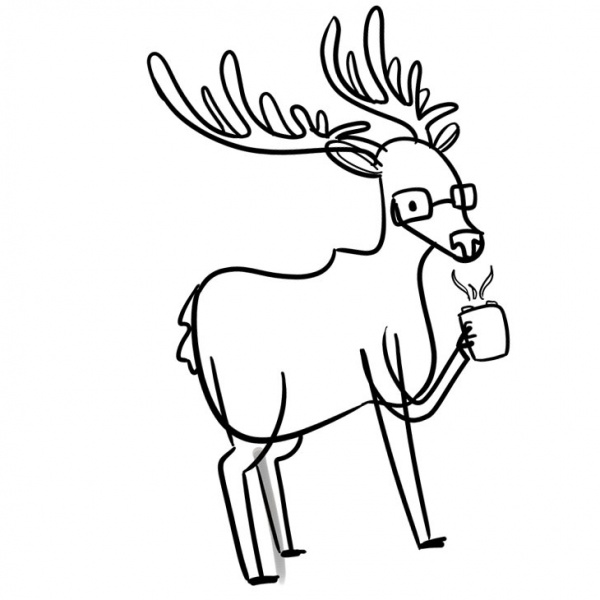 Reindeer Coloring Pages Outline Drawing - Free Printable Coloring Pages