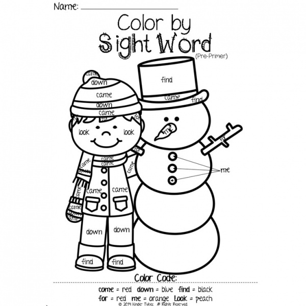 Sight Word Coloring Pages - Free Printable Coloring Pages