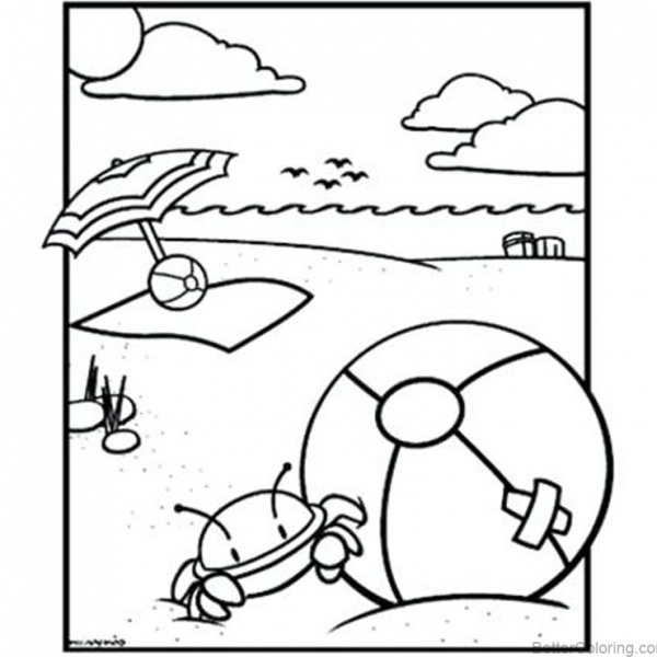 Beach Ball Coloring Pages Summer Fun - Free Printable Coloring Pages