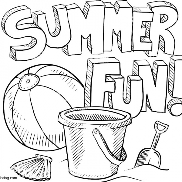 Summer Fun Coloring Pages Kids Play Water - Free Printable Coloring Pages