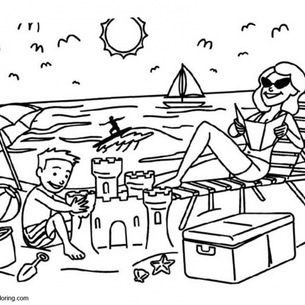 Summer Fun Coloring Pages Beach Clothes - Free Printable Coloring Pages
